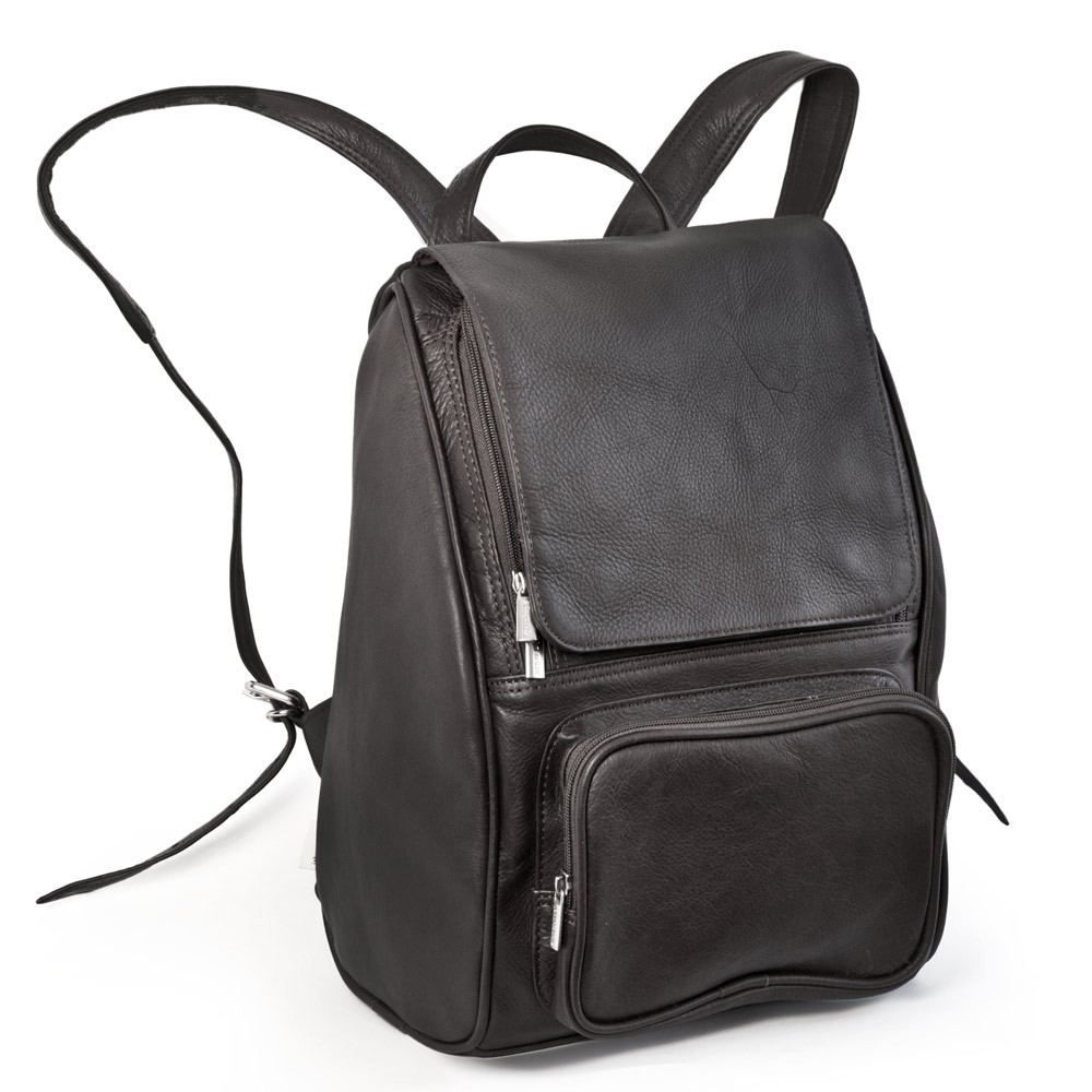 Lederrucksack / City-Rucksack 710, Leder, Schwarz
